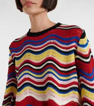 La DoubleJ Chevron Crochet Cotton Top