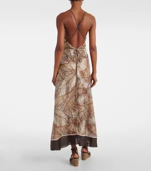 Brunello Cucinelli Printed Silk Maxi Dress