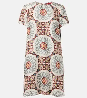 La DoubleJ Swing Printed Silk Satin Minidress - Multicoloured