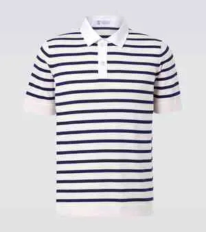 Brunello Cucinelli Striped Cotton Polo Shirt