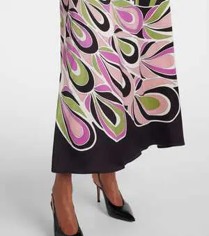 La DoubleJ Clingy Swing Printed Midi Dress