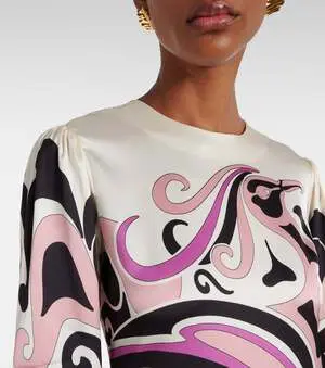 La DoubleJ Clingy Swing Printed Midi Dress