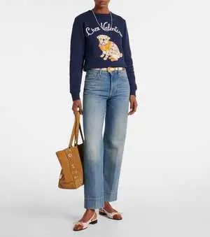Valentino Garavani Embroidered Cotton Jersey Sweatshirt