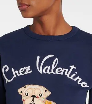 Valentino Garavani Embroidered Cotton Jersey Sweatshirt