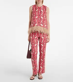 La DoubleJ 24/7 Printed Cotton Straight Pants