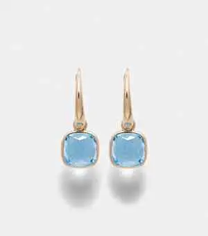 Pomellato Nudo Mini 18kt Rose Earrings With Blue Topazes