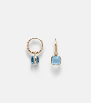 Pomellato Nudo Mini 18kt Rose Earrings With Blue Topazes