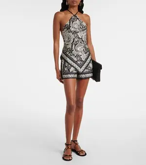 NILI LOTAN Audrey Paisley Silk Twill Top