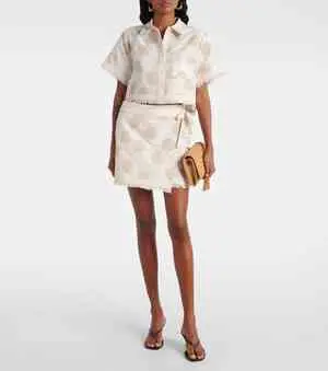 Simkhai Topanga Polka-dot Cropped Shirt