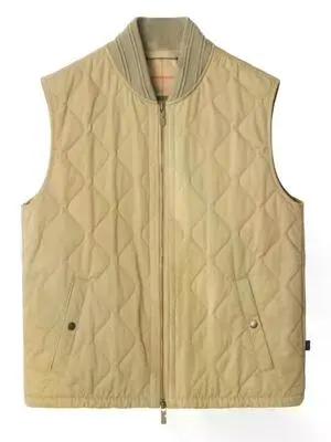 Burberry Quilted Gabardine Gilet - Neutrals