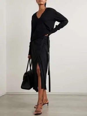 TOTEME Organic Cotton-blend Midi Wrap Skirt