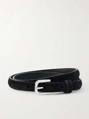 TOTEME Slim Suede Belt - Black