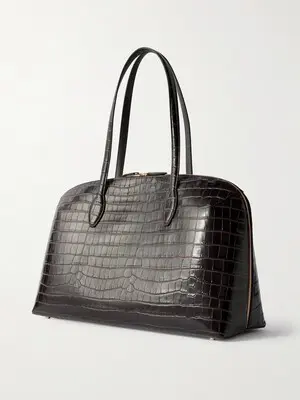 TOTEME Croc-effect Leather Tote - Brown