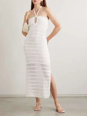 Simkhai Cutout Crocheted Halterneck Maxi Dress