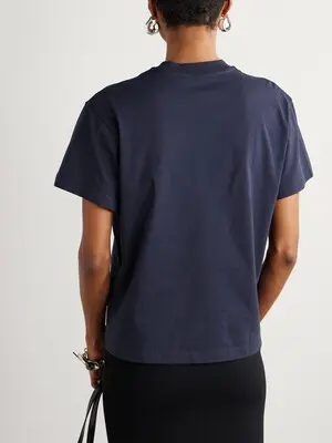 JIL SANDER Three-pack Appliquéd Cotton-jersey T-shirts - Blue