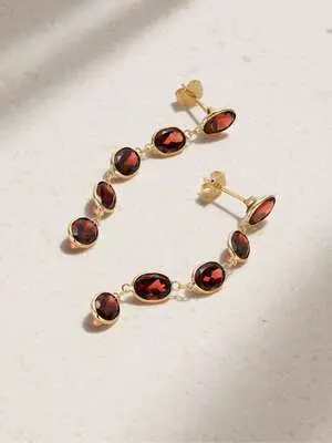Jia Jia Chakra Garnet Earrings - Red