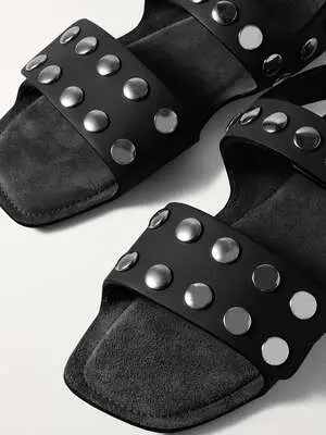 Khaite Boden Studded Leather Sandals - Black