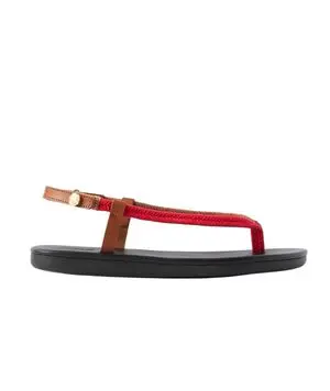 ANCIENT GREEK SANDALS Zoi Leather-trimmed Braided Cord Sandals - Red