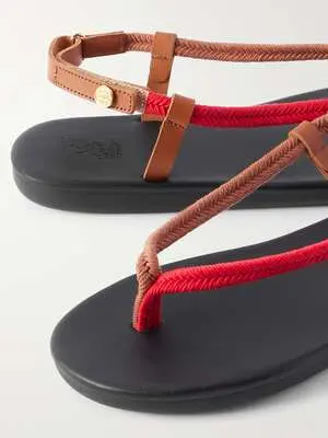 ANCIENT GREEK SANDALS Zoi Leather-trimmed Braided Cord Sandals - Red