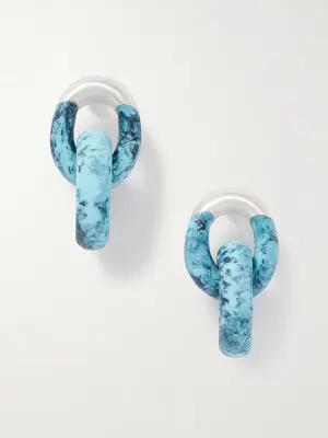 Dinosaur Designs Rock Earrings - Blue