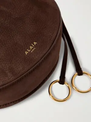 Alaïa Le Click Leather-trimmed Nubuck Shoulder Bag