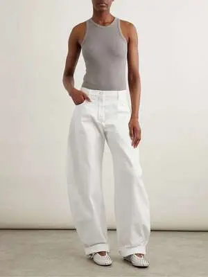 Alaïa Ribbed-knit Bodysuit - Gray