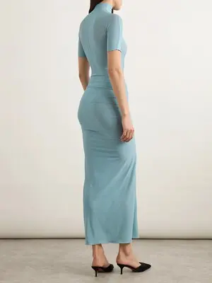 Alaïa Ruched Stretch-jersey Midi Dress