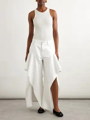 Alaïa Ribbed-knit Bodysuit - Neutrals