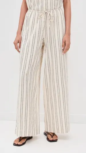Z Supply Soleil Stripe Pants - Sea Salt