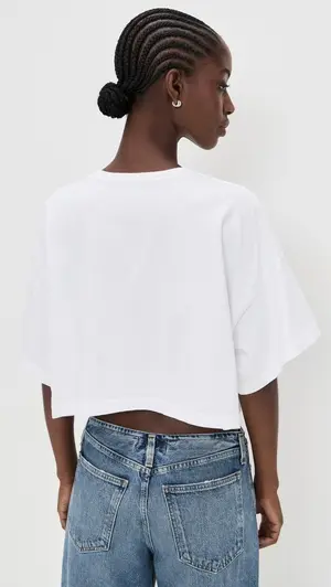 AGOLDE Arli Oversized Cropped Tee - White