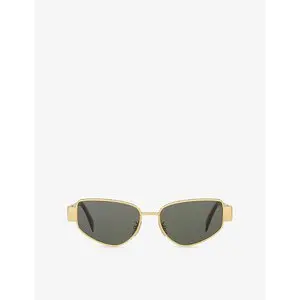 Celine Metal Triomphe Square Sunglasses - Gold