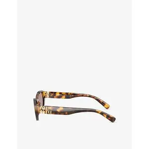 Miu Miu Irregular-frame Tortoise Acetate Sunglasses