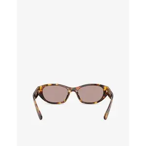 Miu Miu Irregular-frame Tortoise Acetate Sunglasses