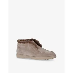 Santoni Fortune Suede Ankle Boots - Brown