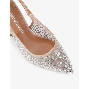 Kurt Geiger Aria Gem Woven Heeled Courts - Blush