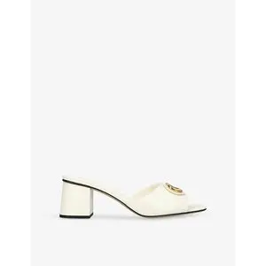 Valentino Garavani Vlogo Leather Heeled Mules - Bone
