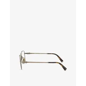 Miu Miu Square Metal Eyeglasses - Gold