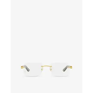 CARTIER Square-frame Metal Optical Glasses - Gold