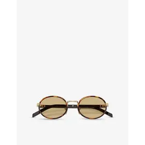 Prada Round-frame Tortoiseshell Metal Sunglasses - Brown