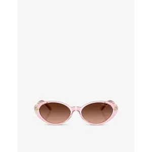 Versace Ve4469 Oval-frame Sunglasses - Pink