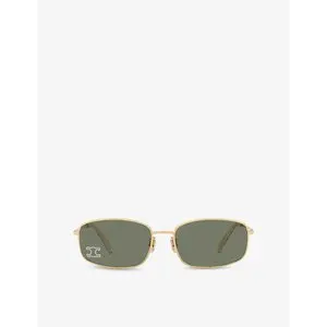 Celine Cl40285u Triomphe Square-frame Sunglasses - Gold