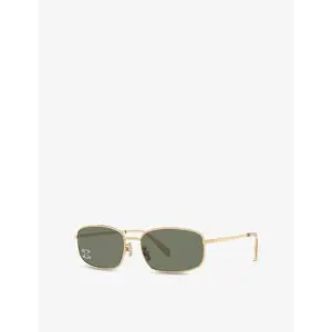 Celine Cl40285u Triomphe Square-frame Sunglasses - Gold