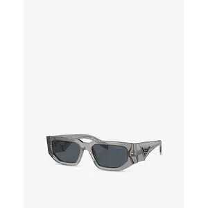 Prada Rectangle-frame Acetate Sunglasses - Grey