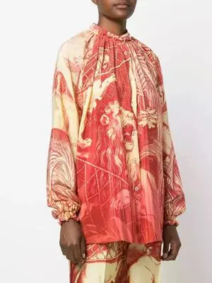 F.R.S FOR RESTLESS SLEEPERS Graphic-print Silk Blouse