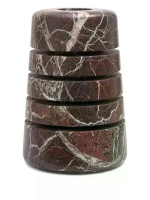 EDITIONS MILANO Medium Atlantico Stacked Marbled Vase - Red