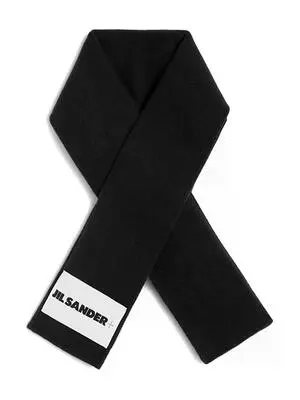 JIL SANDER Virgin Wool Scarf - Black