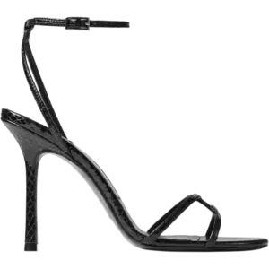 JIMMY CHOO Leo 100 Leather Sandals - Black