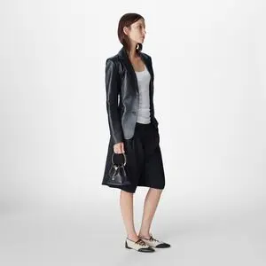 JIMMY CHOO Bon Bon Biker Leather Bag With Pearl Closure - Black