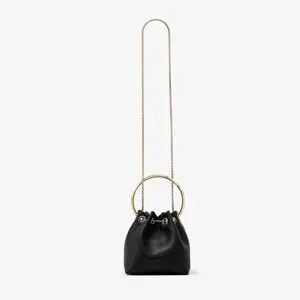 JIMMY CHOO Bon Bon Biker Leather Bag With Pearl Closure - Black
