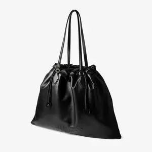 JIMMY CHOO Large Nappa Leather Drawstring Tote With Embossed Logo